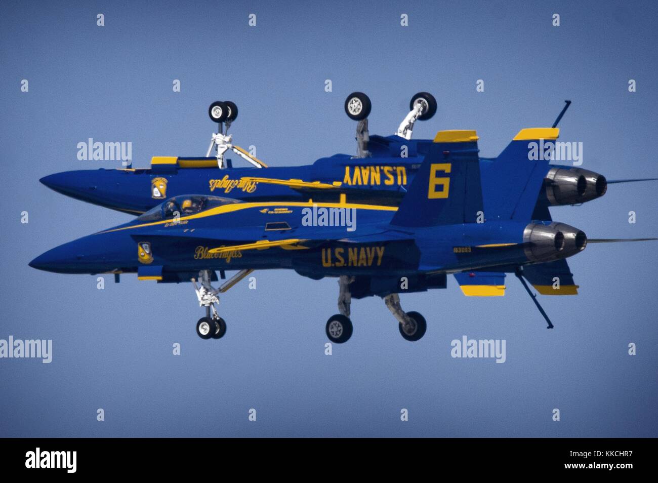 The US Navy fight demonstration squadron, the Blue Angels, demonstrate ...