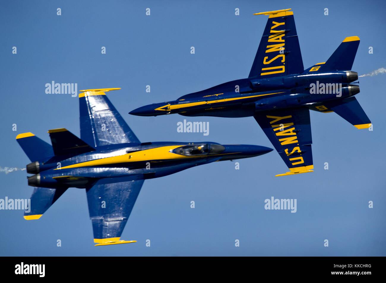 The US Navy fight demonstration squadron, the Blue Angels, demonstrate ...