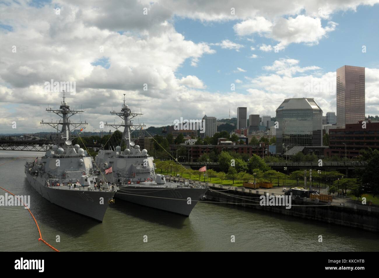 The guided-missile destroyers USS Dewey DDG 105 and USS William P ...