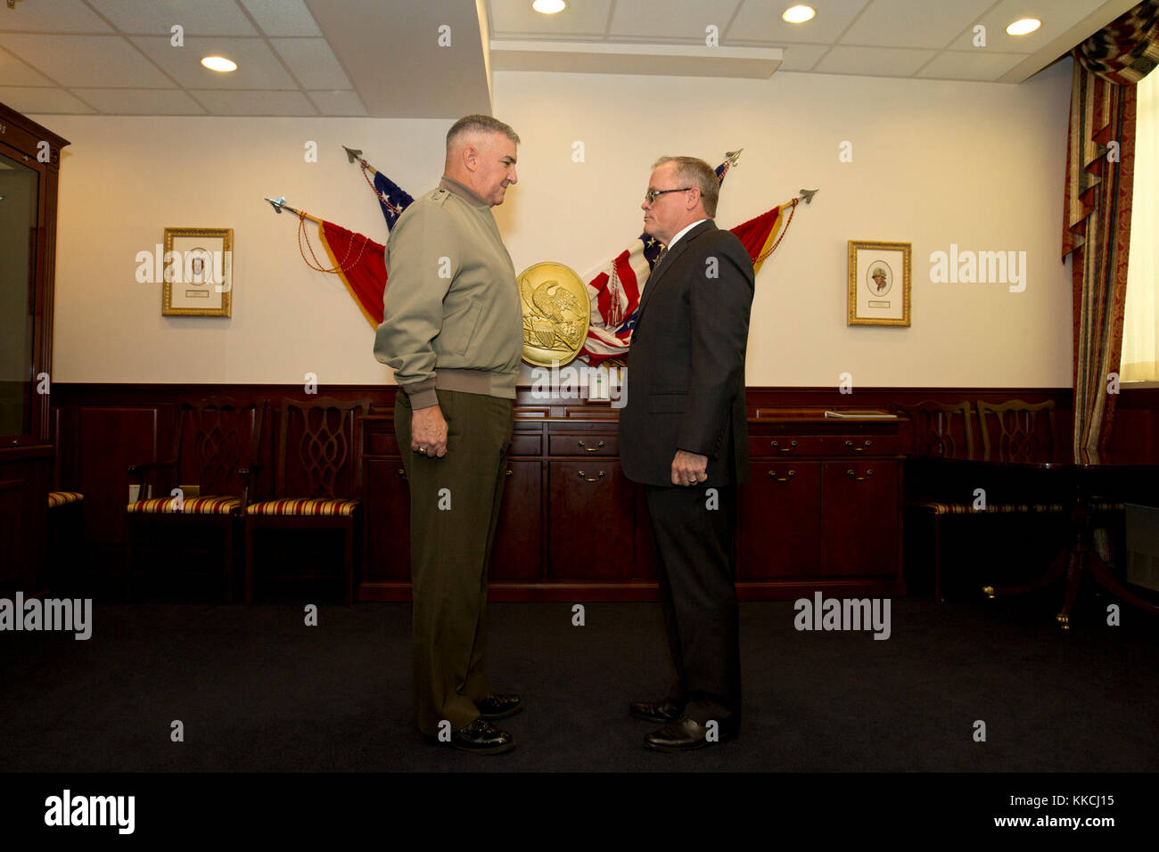 U.S. Marine Corps Gen. Glenn M. Walters, left, assistant commandant of ...