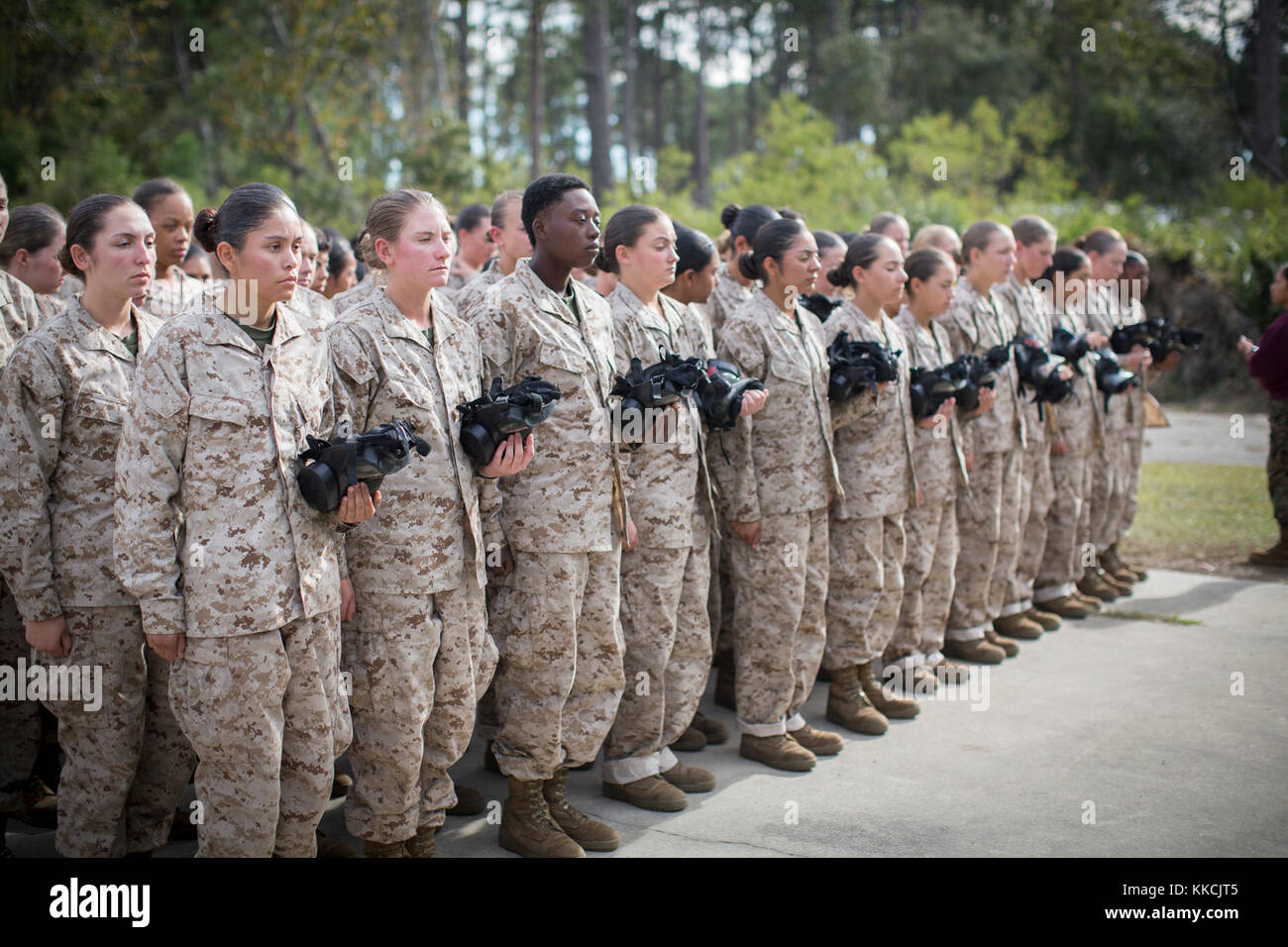 U.S. Marine Corps recruits of Oscar Company, 4th Recruit Training ...