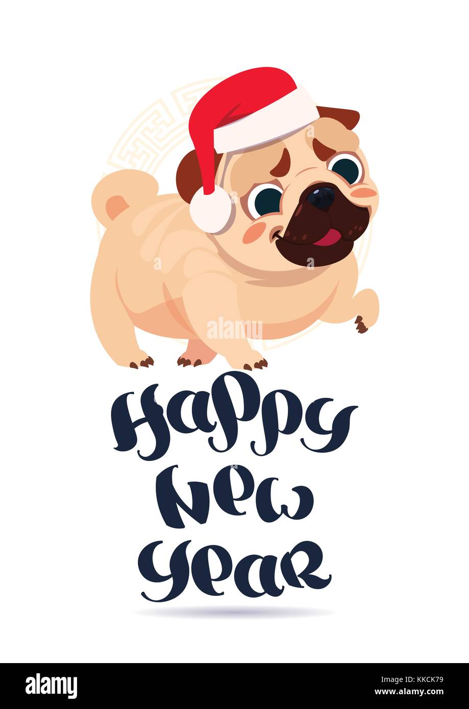 Holiday winter card pug Cut Out Stock Images & Pictures - Alamy