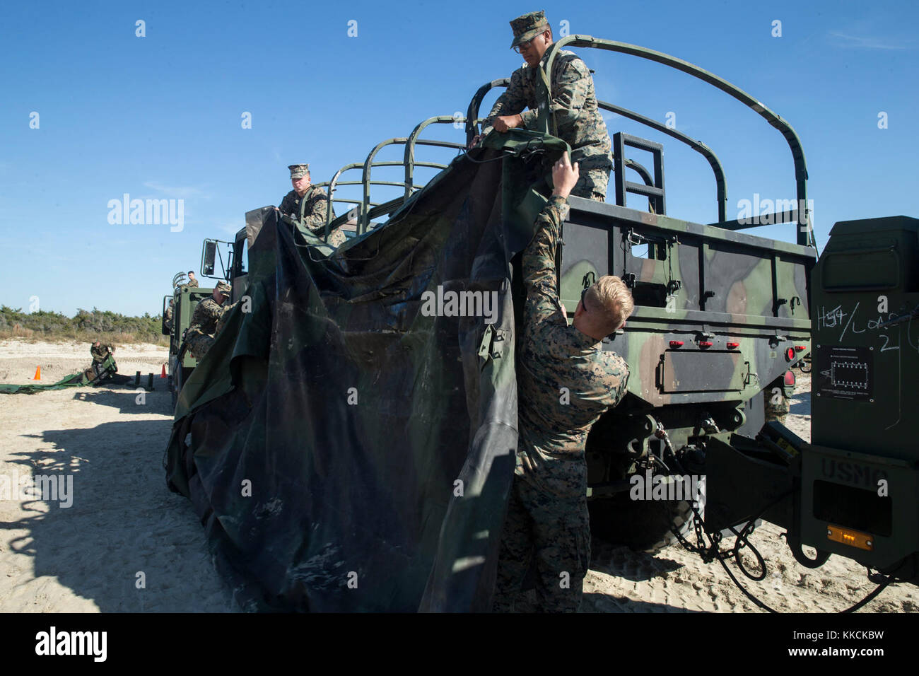 U.S. Marines with 2nd Transportation Support Battalion, Combat ...