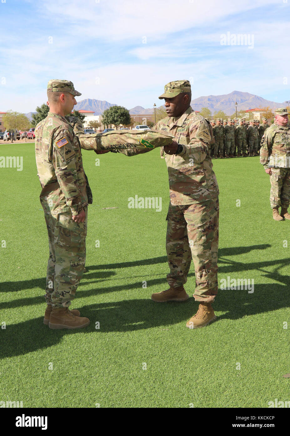 Col. Eric S. Strong, commander of 1st Brigade, and Command Sgt. Maj ...