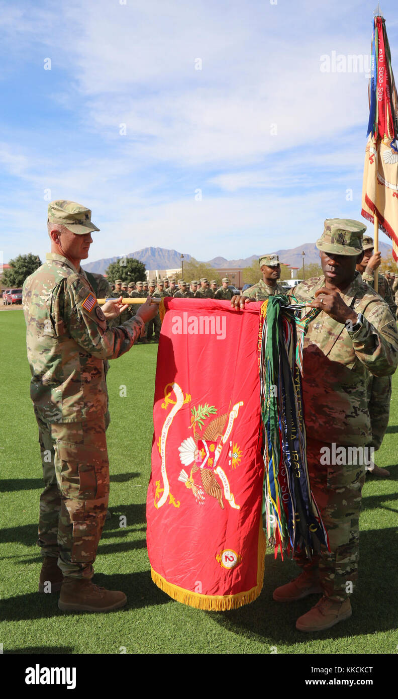 Col. Eric S. Strong, commander of 1st Brigade, and Command Sgt. Maj ...