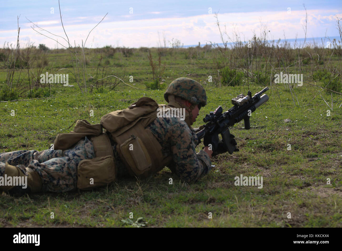 A U.S. Marine assigned to Special Purpose Marine Air-Ground Task Force ...