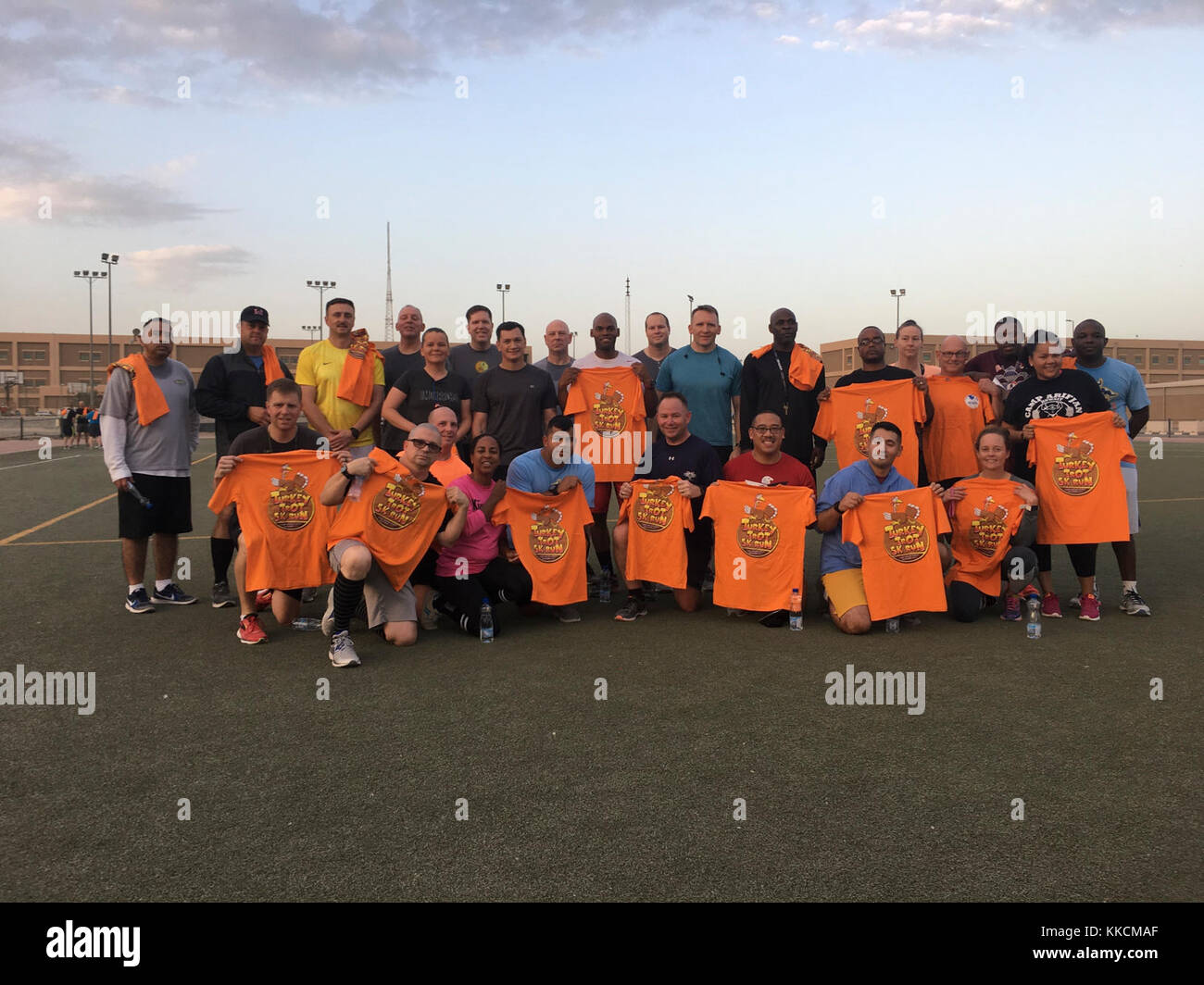 CAMP ARIFJAN, Kuwait- Soldiers from Area Support Group Kuwait pose for ...