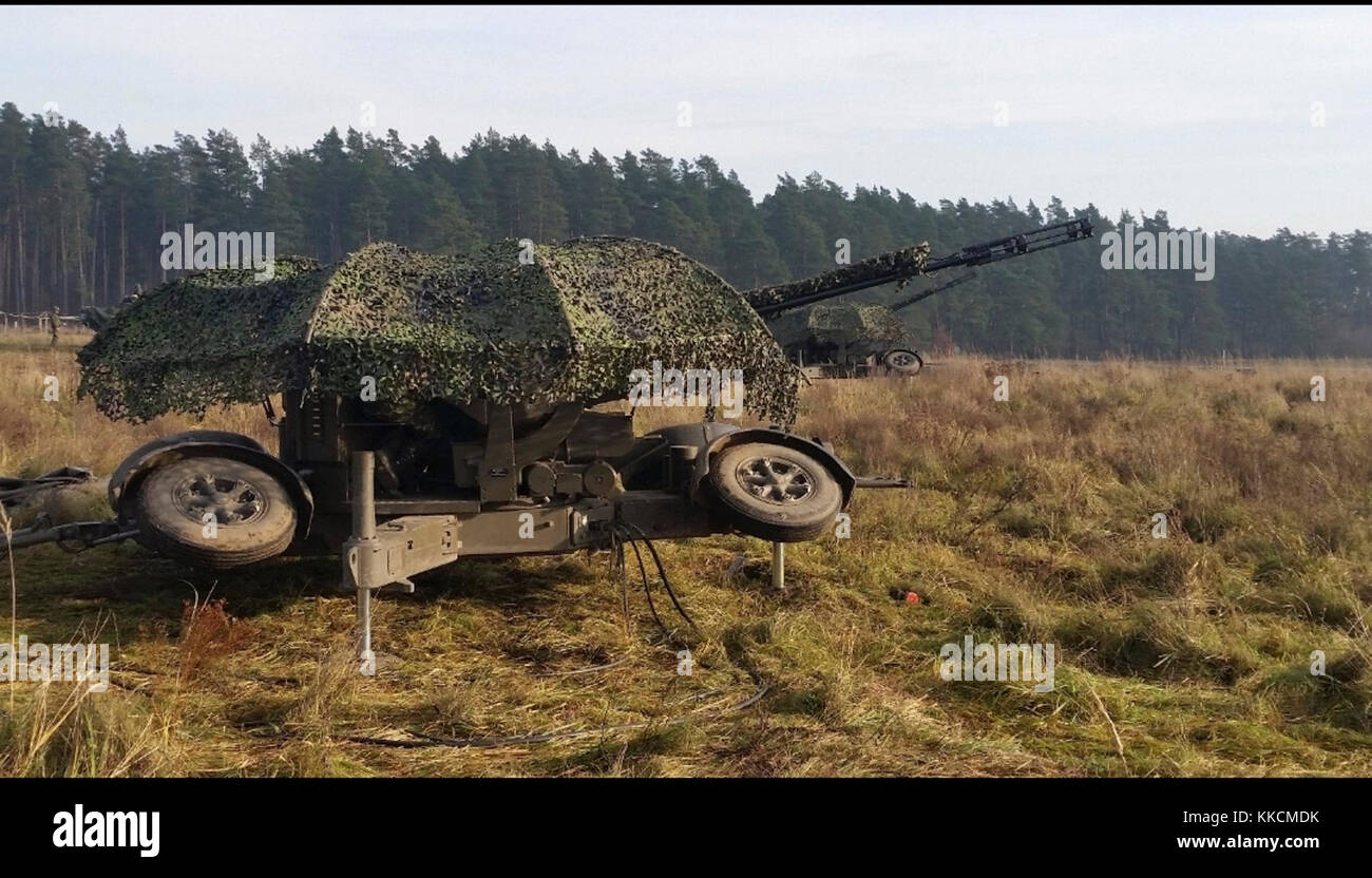 Pictured is one of six camouflaged gun platforms of the Romanian Army ...