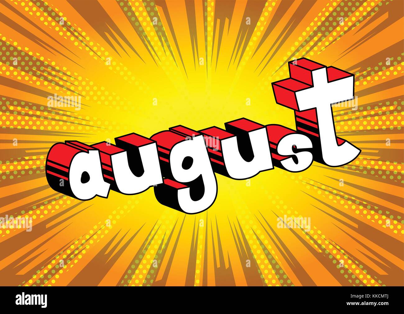 August - Comic book style word on abstract background Stock Vector ...