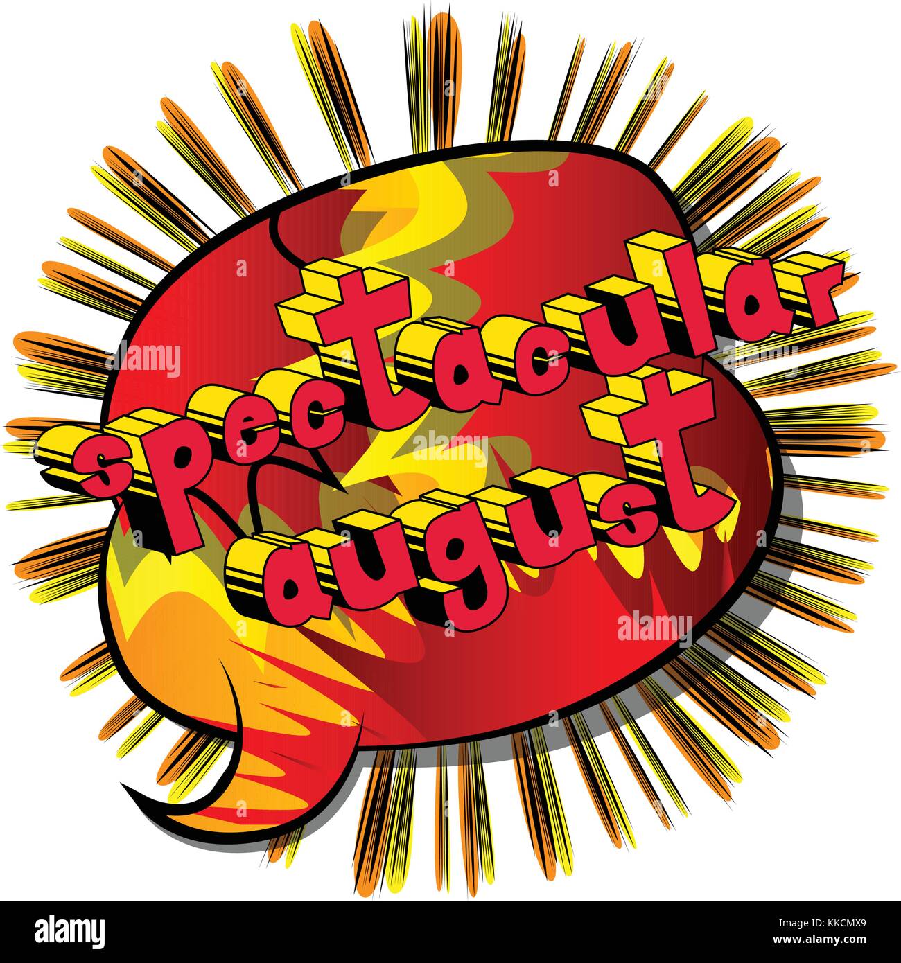 Spectacular August - Comic book style word on abstract background Stock ...