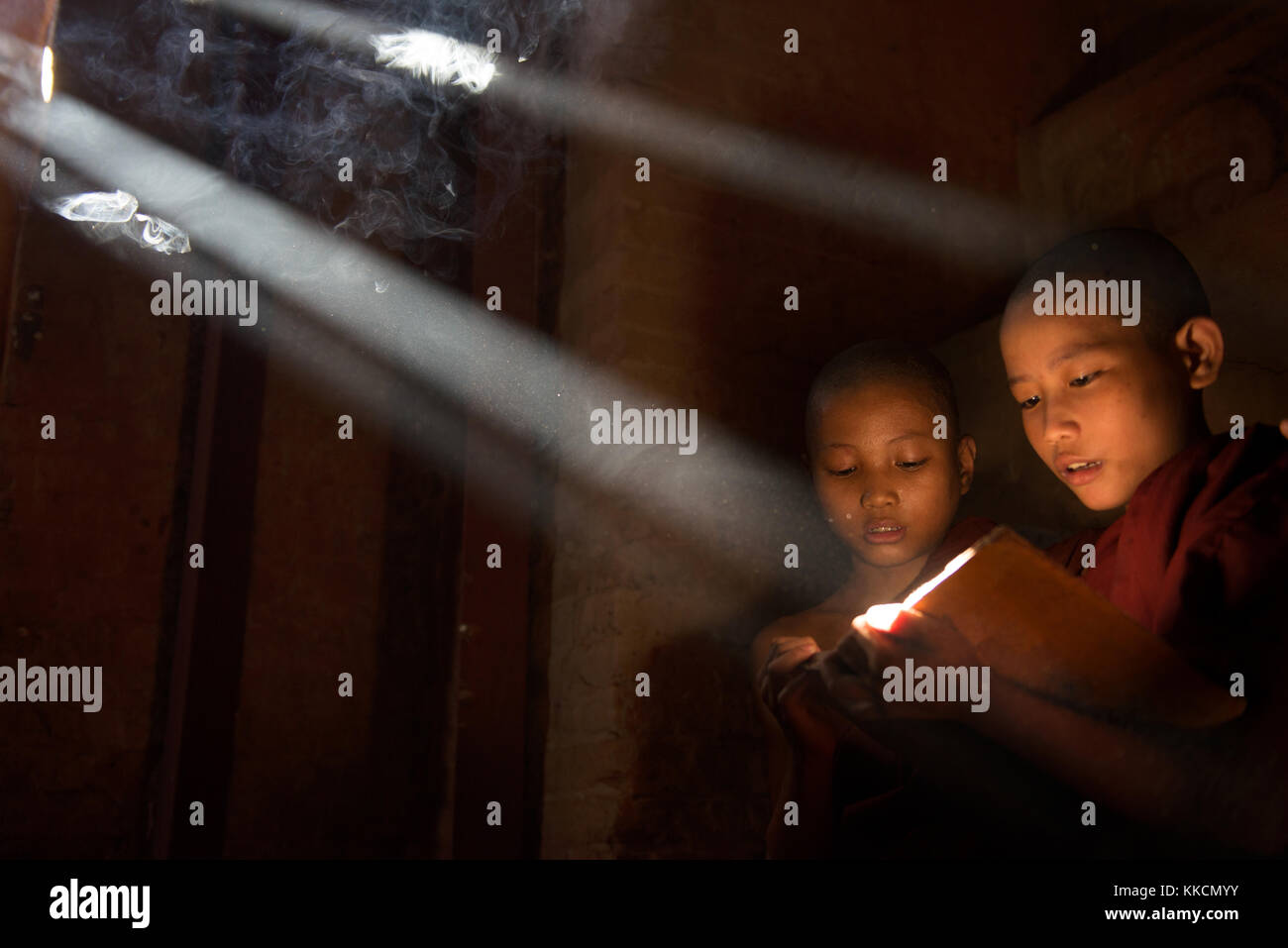 monks reading in monastry Stock Photo - Alamy