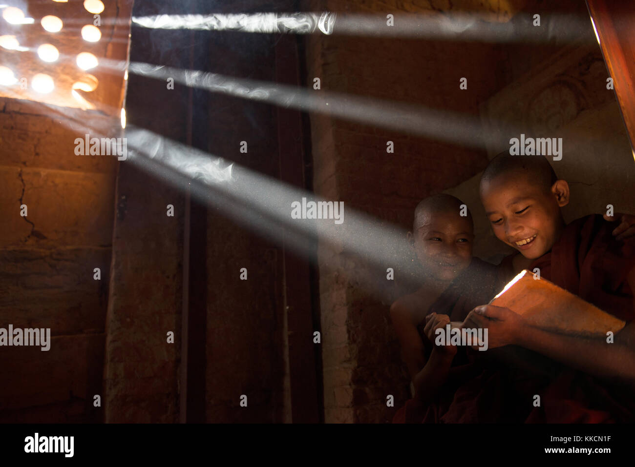 monks reading in monastry Stock Photo - Alamy