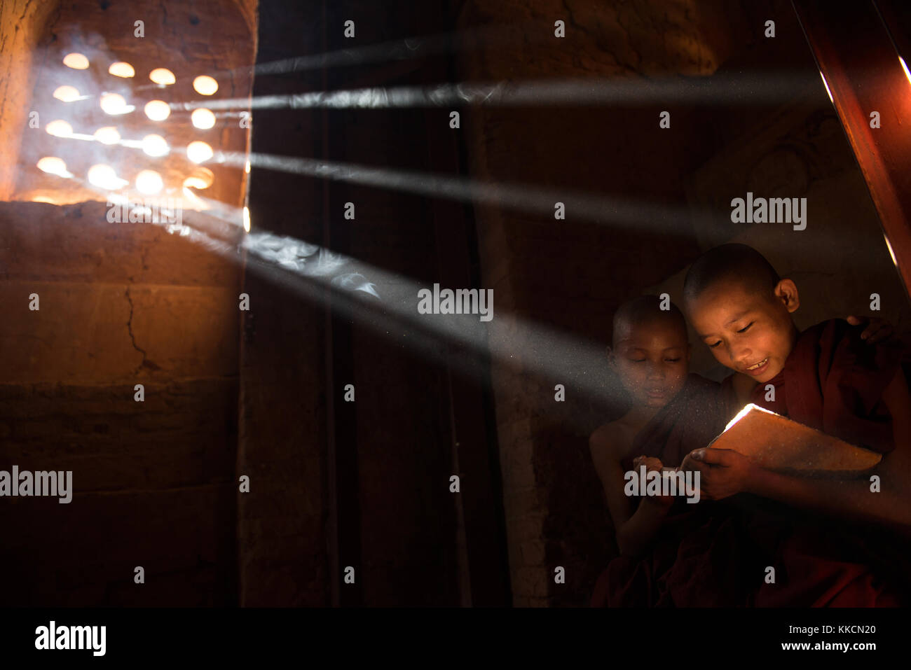 monks reading in monastry Stock Photo - Alamy