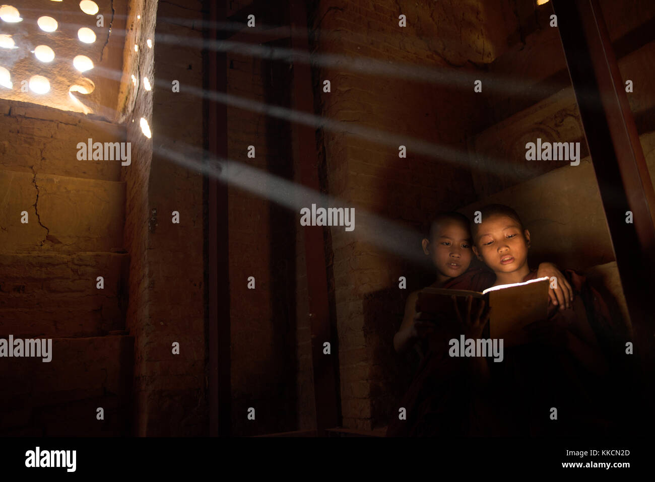 monks reading in monastry Stock Photo - Alamy