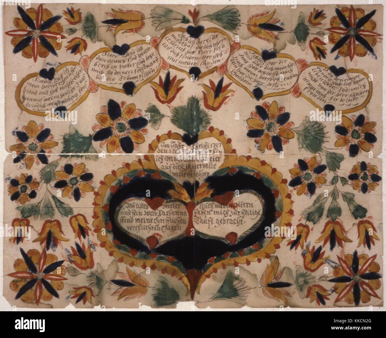 Illustrated fraktur, a type of illuminated folk art created by the ...