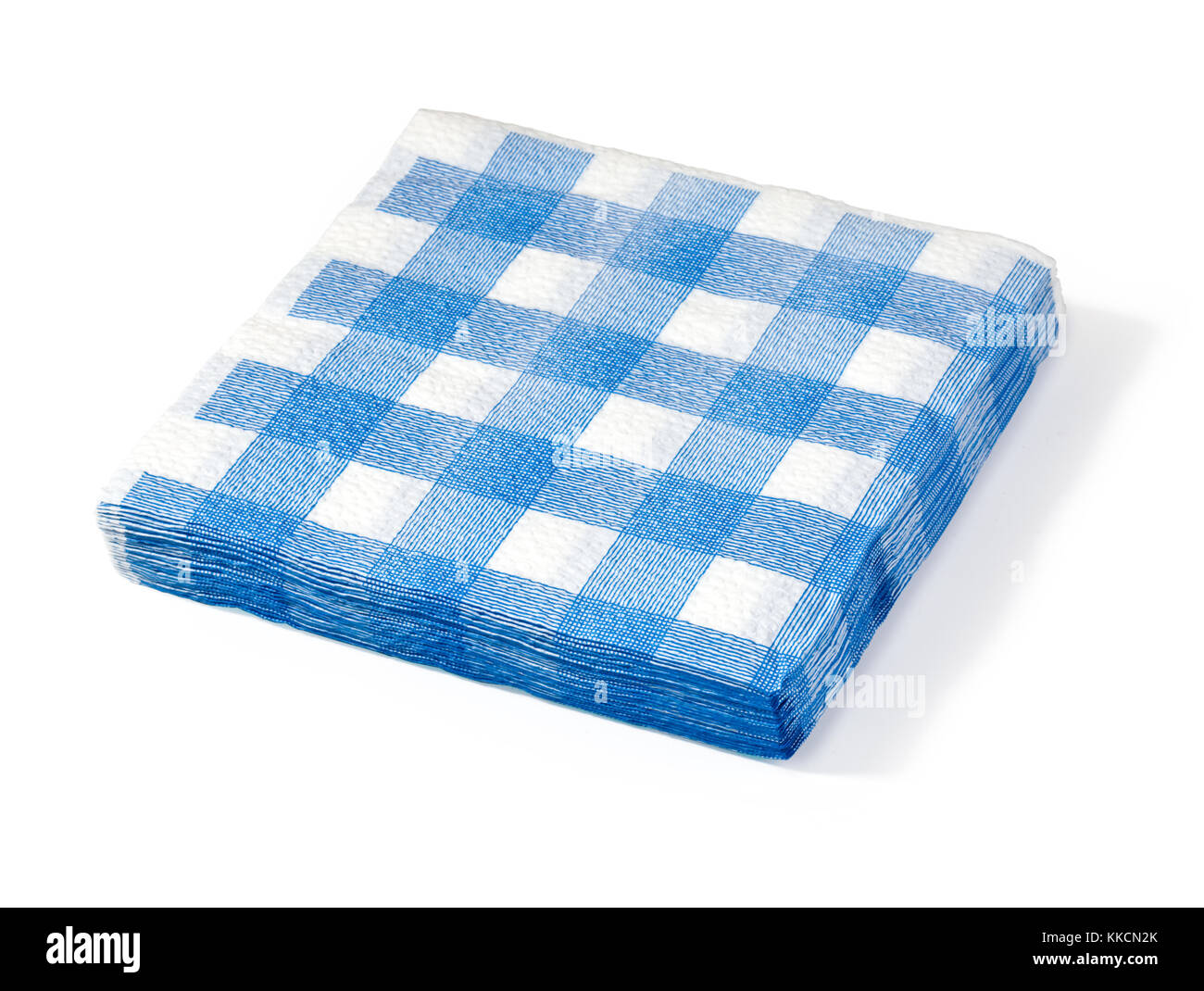 stack of white napkin in a blue cage of isolation on a white background ...