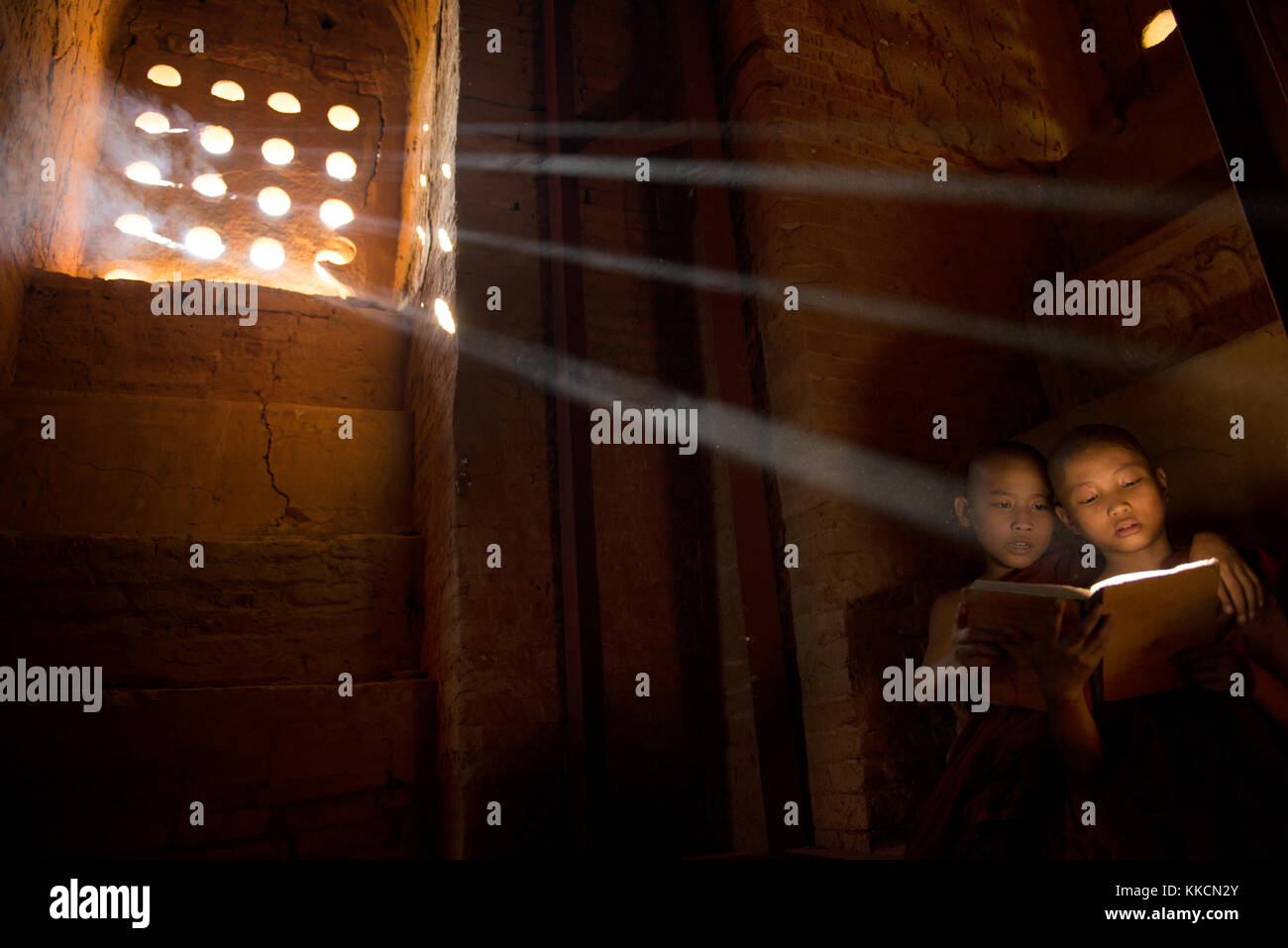 monks reading in monastry Stock Photo - Alamy