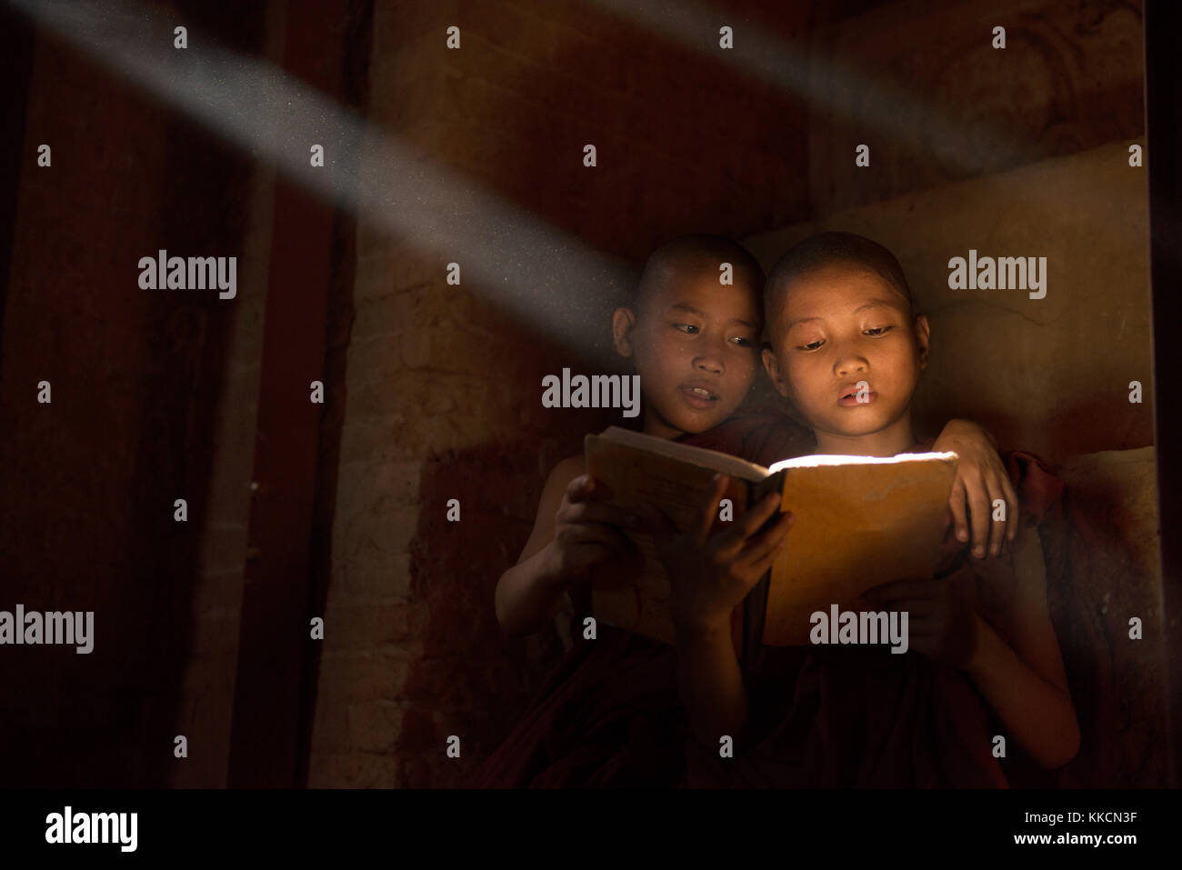 monks reading in monastry Stock Photo - Alamy