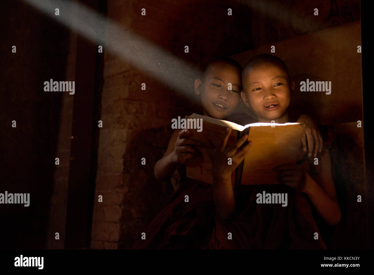 monks reading in monastry Stock Photo - Alamy