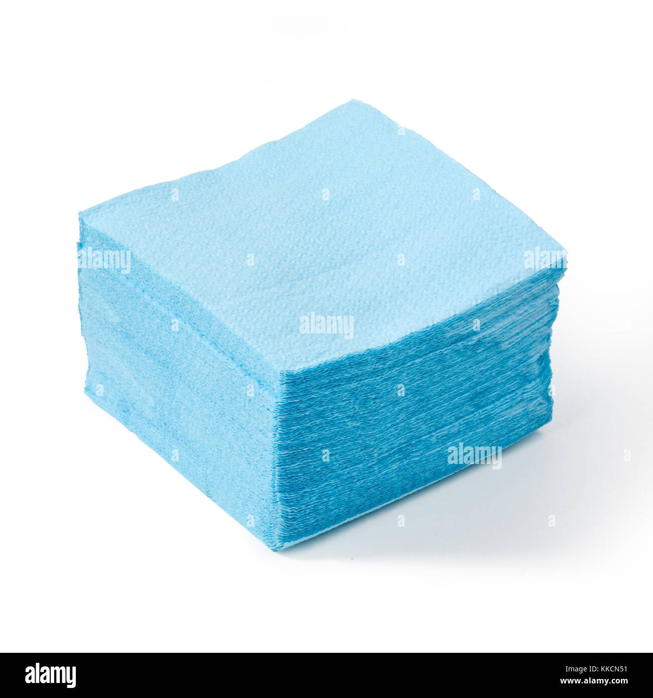 close-up of a stack of paper napkins blue kitchen Stock Photo - Alamy