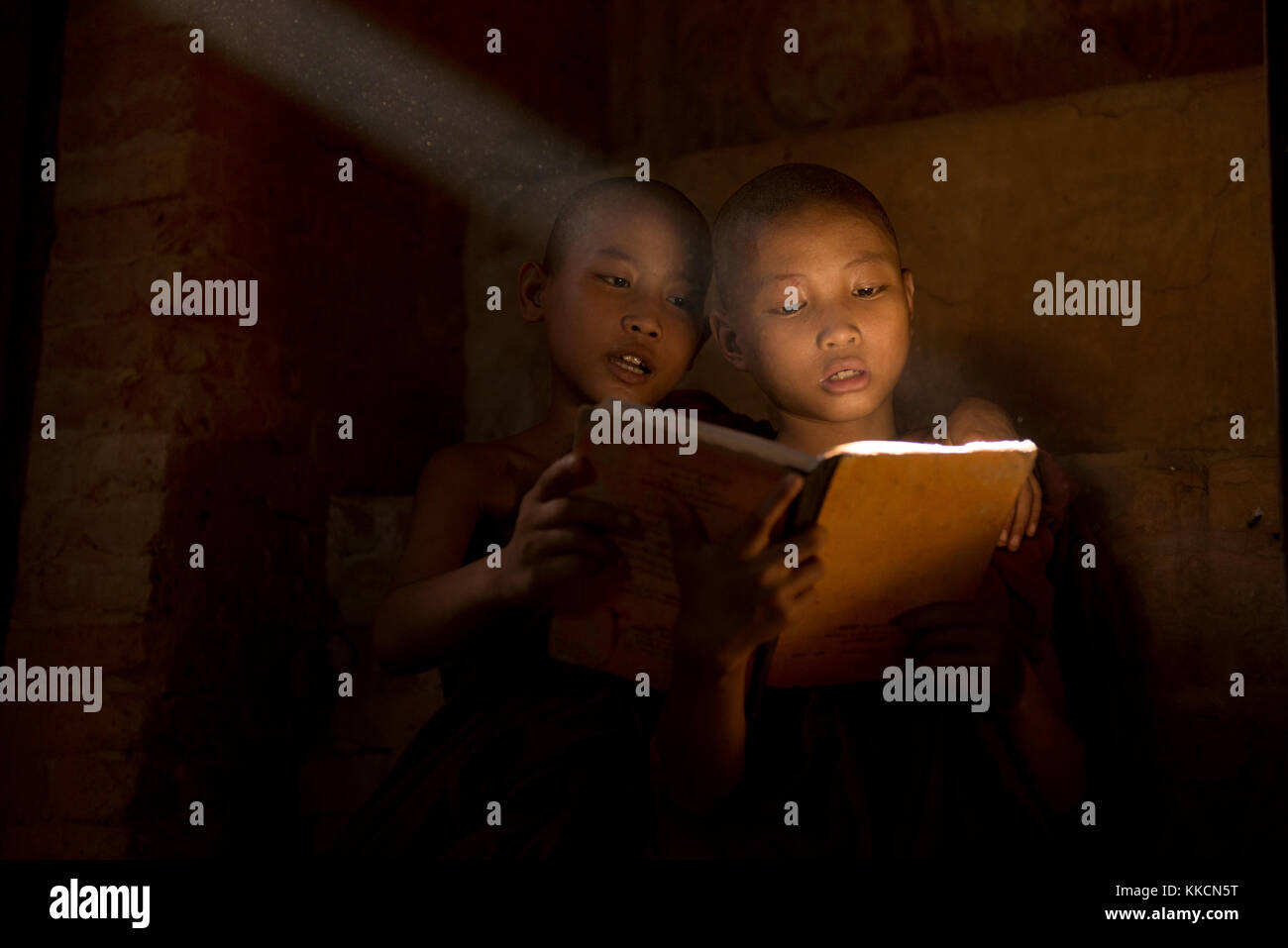 monks reading in monastry Stock Photo - Alamy
