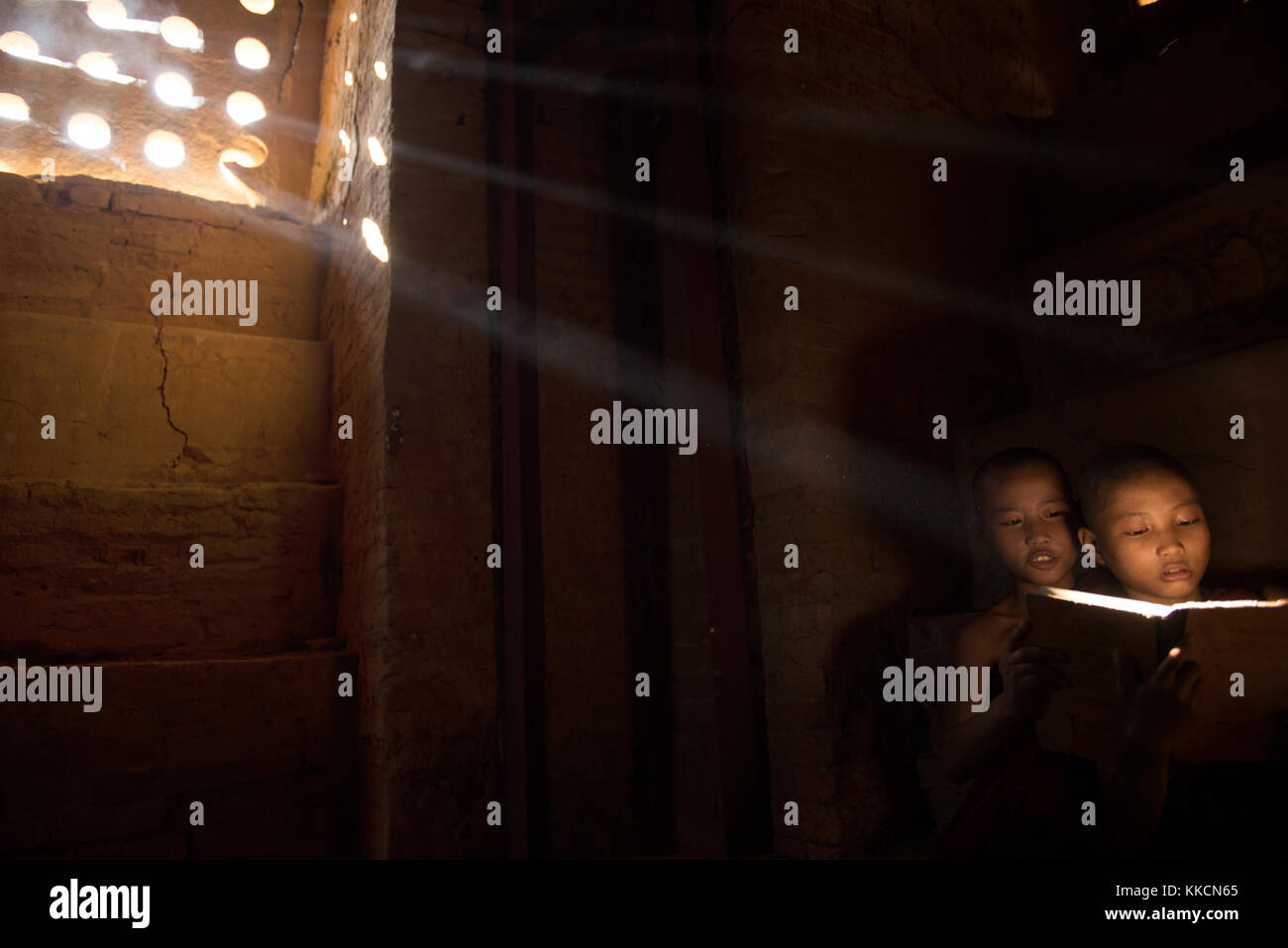 monks reading in monastry Stock Photo - Alamy