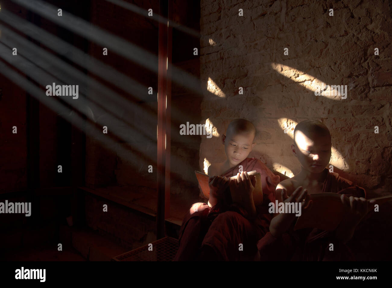 monks reading in monastry Stock Photo - Alamy