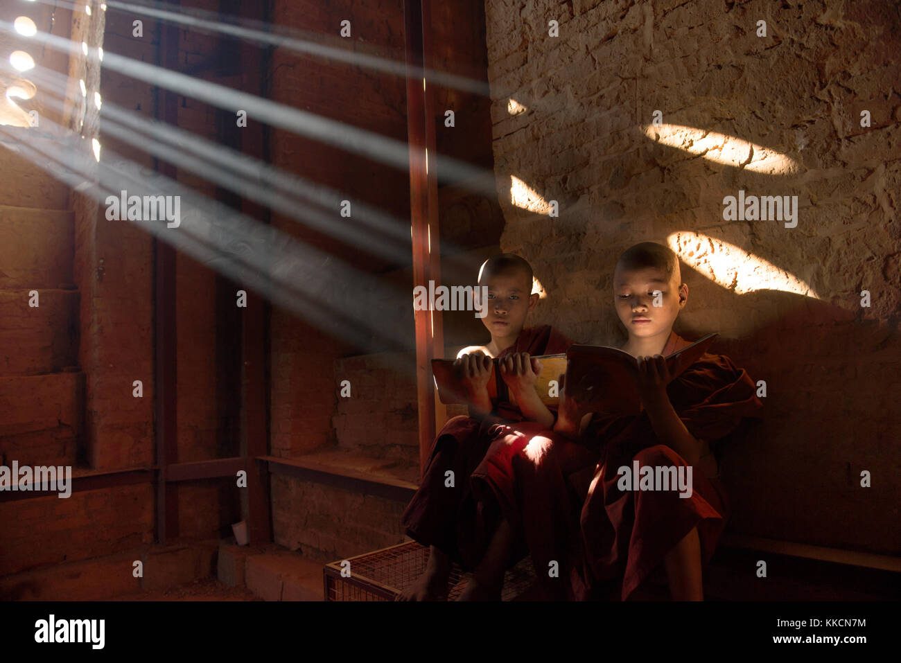 monks reading in monastry Stock Photo - Alamy