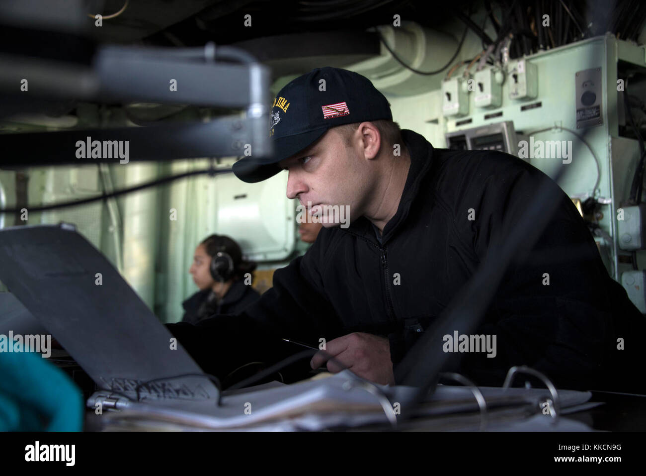 ATLANTIC OCEAN (Nov. 26, 2017) Quartermaster 1st Class Cameron Wojak ...