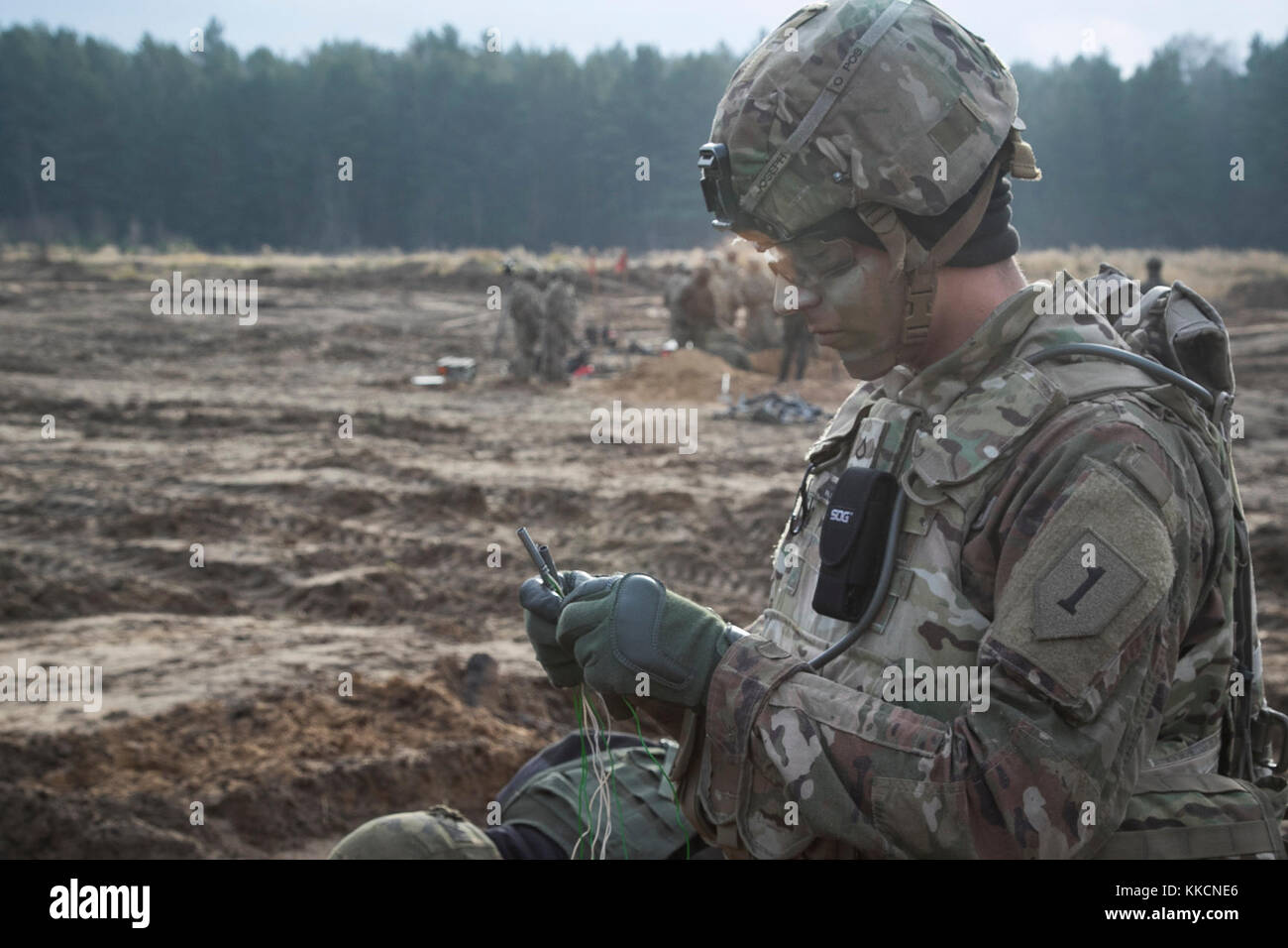 Pfc. Michael Joseph, a wheeled vehicle mechanic with Company B, 82nd ...