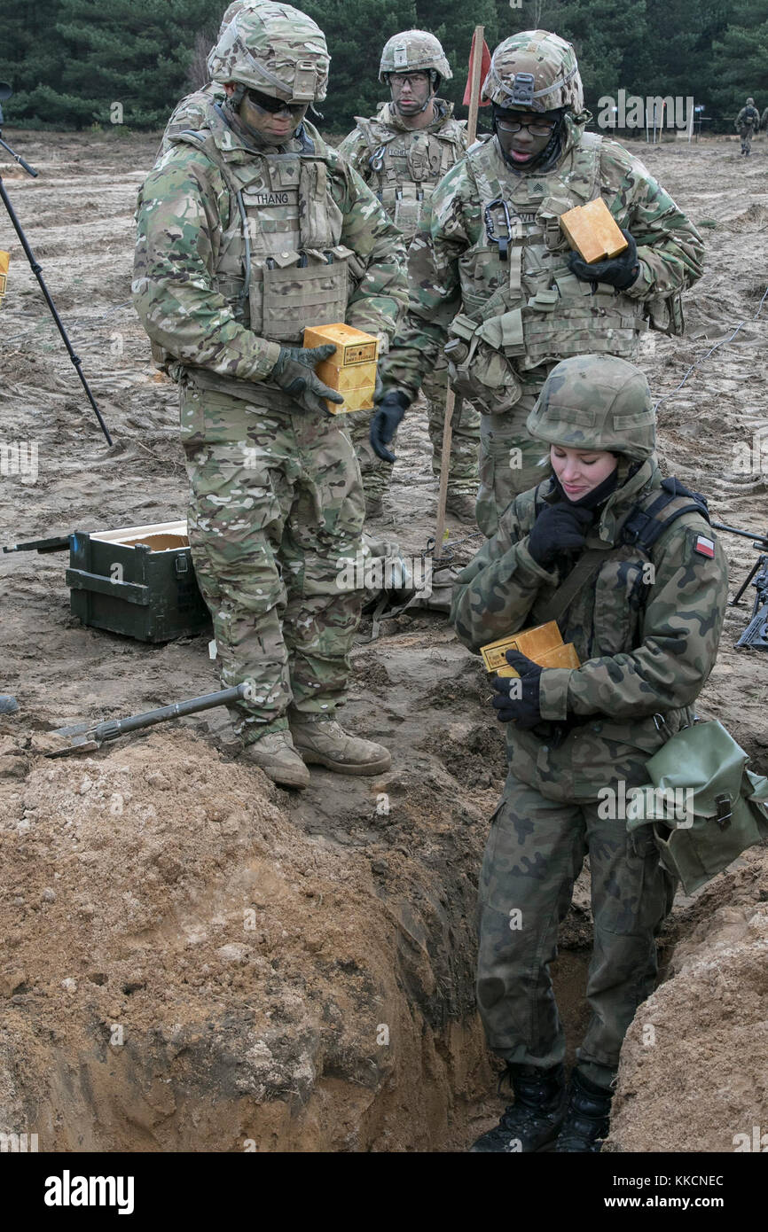 A Polish soldier with the 2nd Engineer Battalion, 5th Engineer Regiment ...