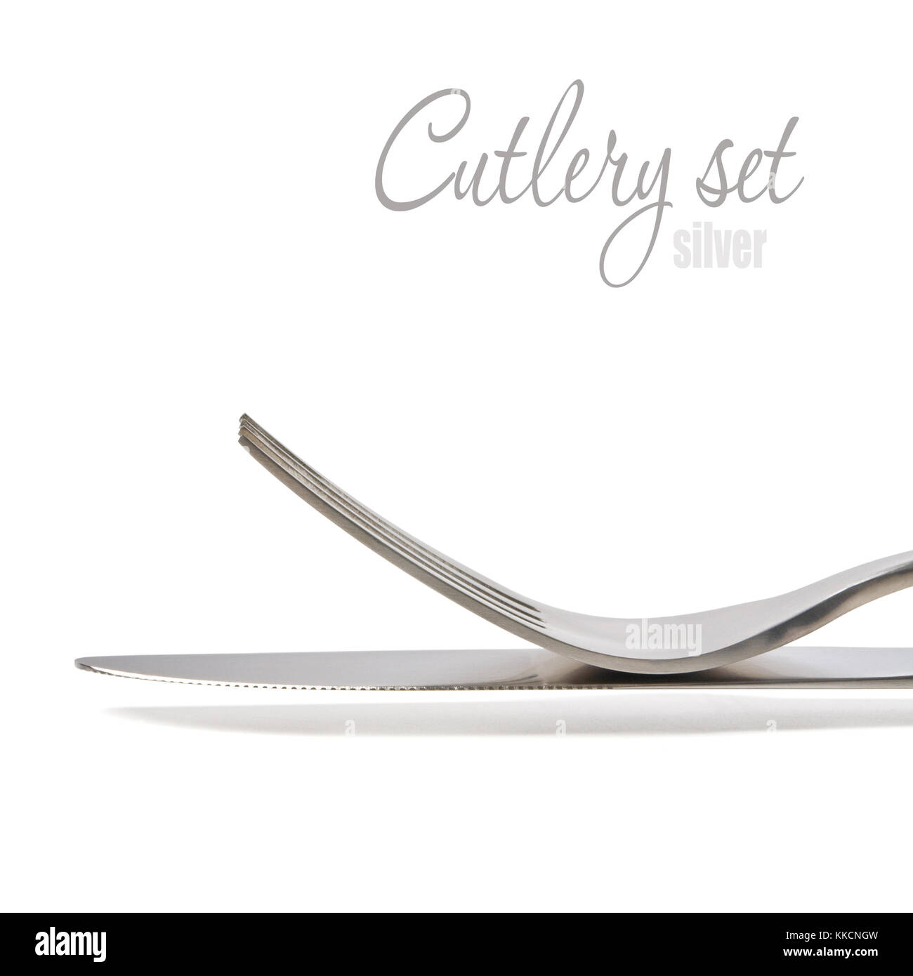 cutlery set close-up on white background isolated Stock Photo - Alamy
