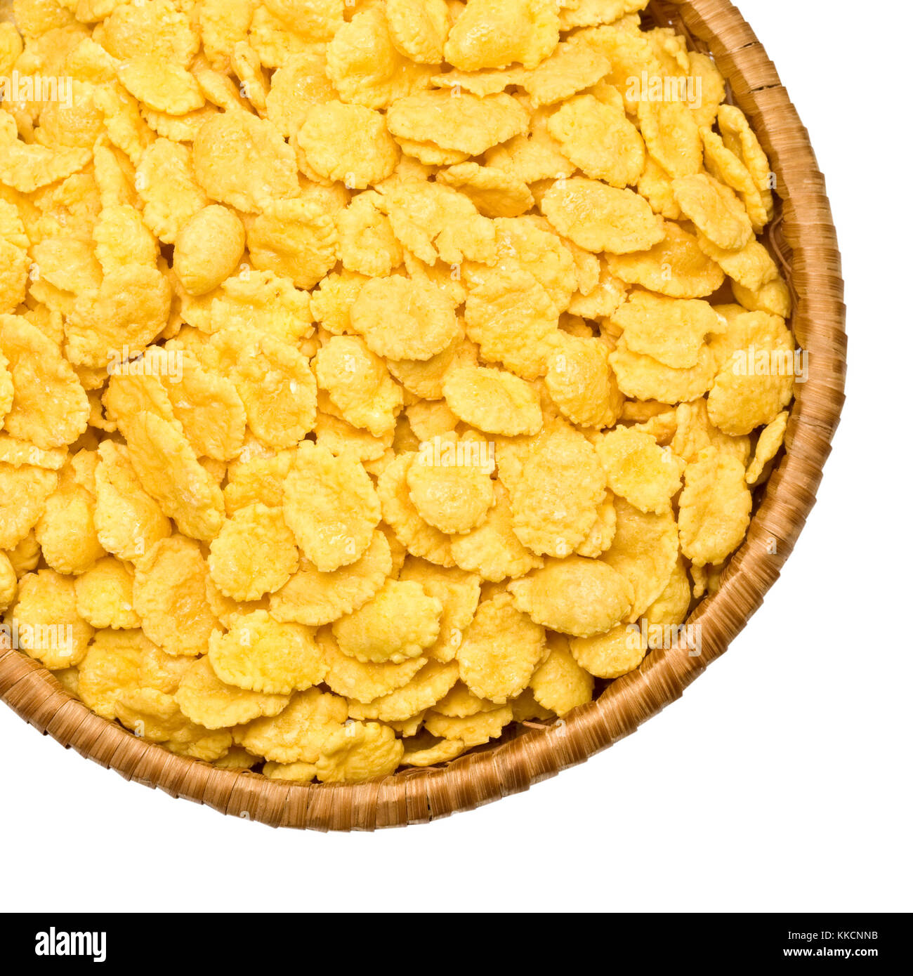 straw plate with corn flakes on a white background, izolated Stock ...