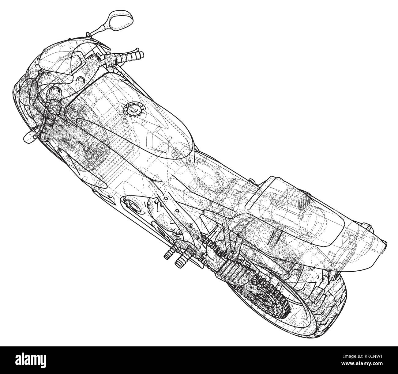 Blueprint sport bike. EPS10 format. Vector created of 3d Stock Vector ...