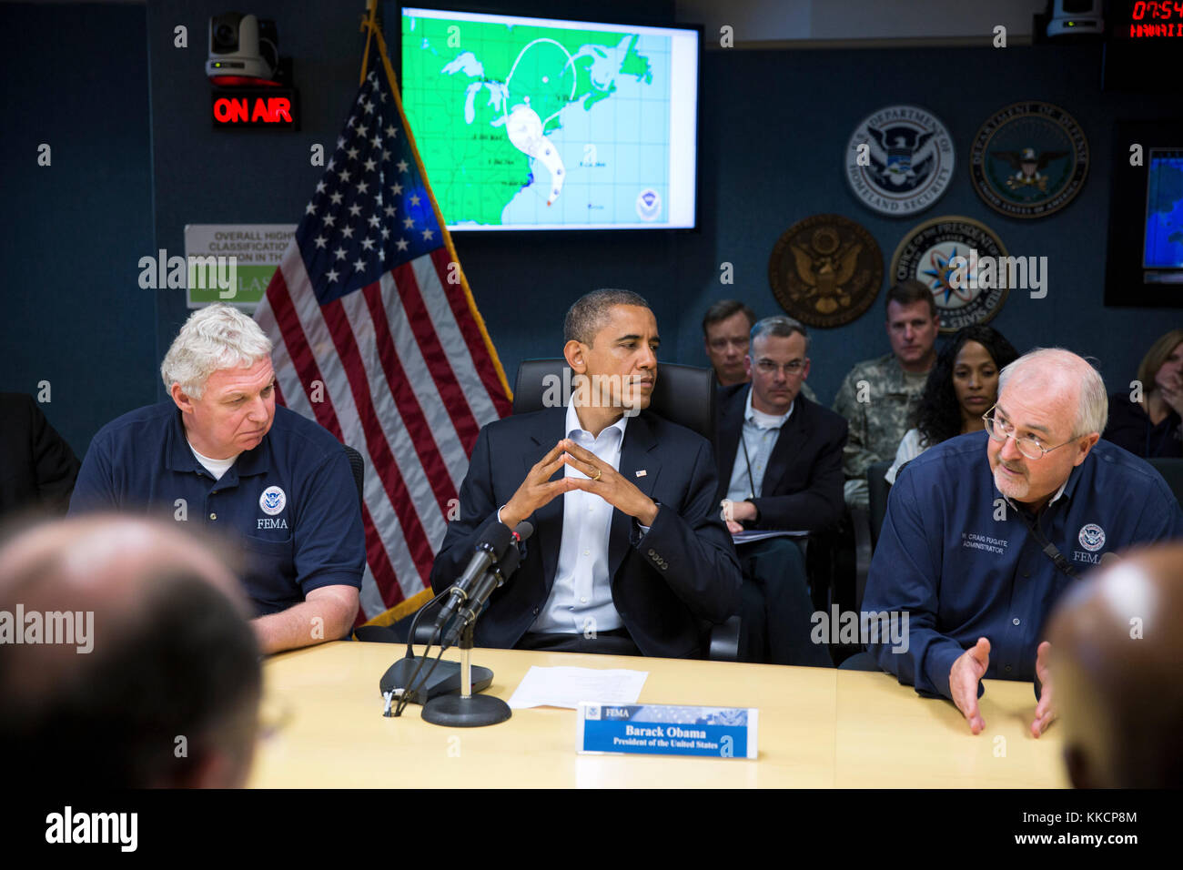 President Barack Obama receives an update on the ongoing response to ...