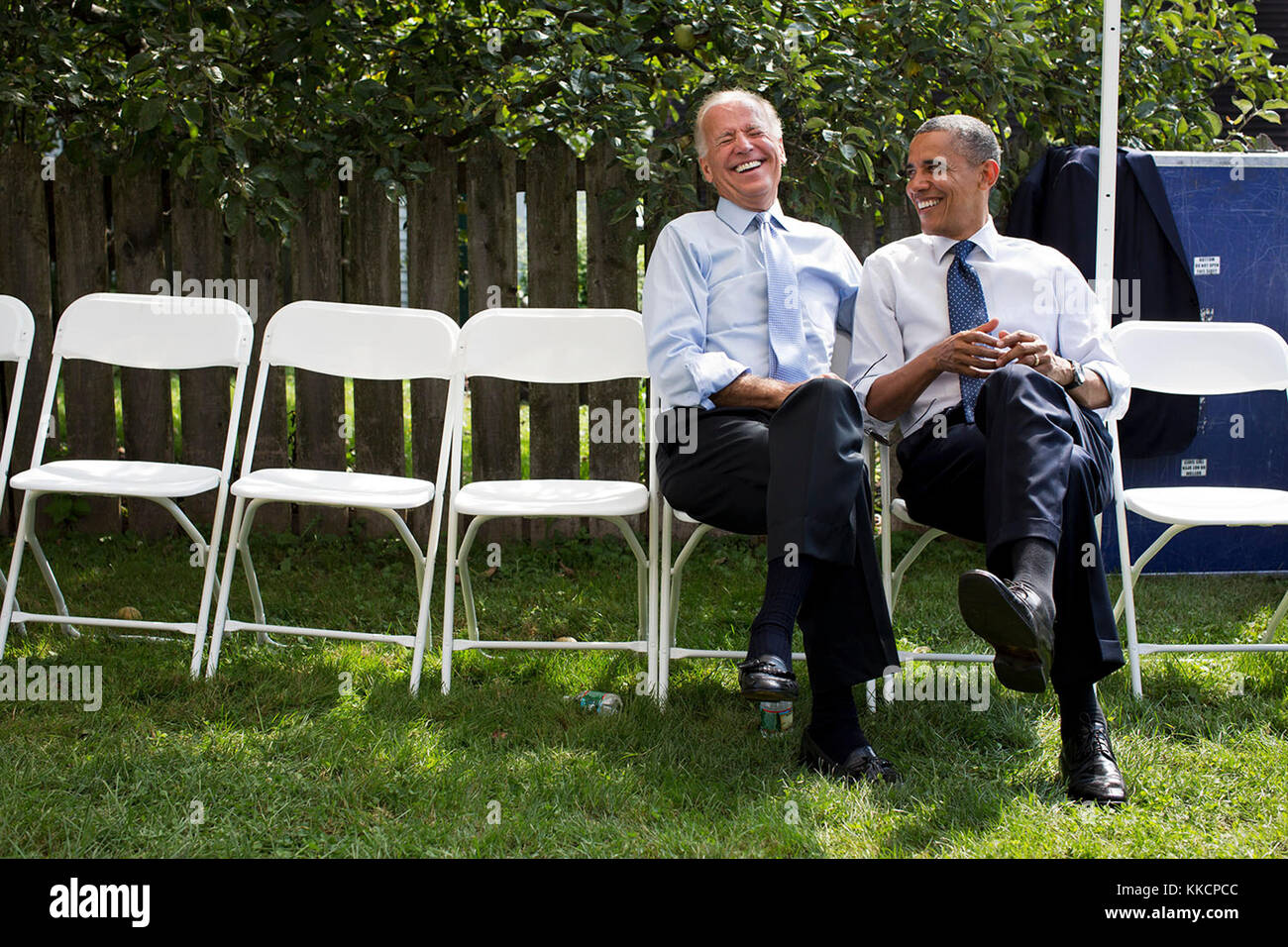 Sept. 7, 2012 "The President and Vice President share a laugh before a ...