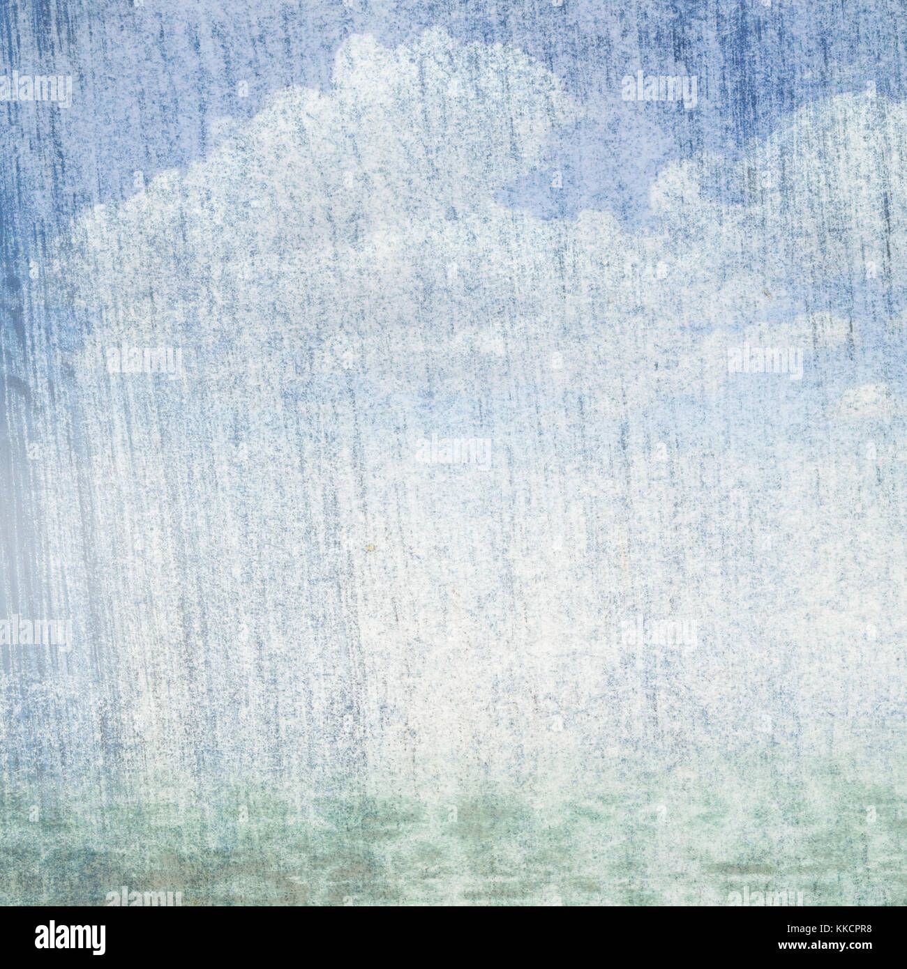 Fog and clouds on a vintage, textured paper background with a color ...