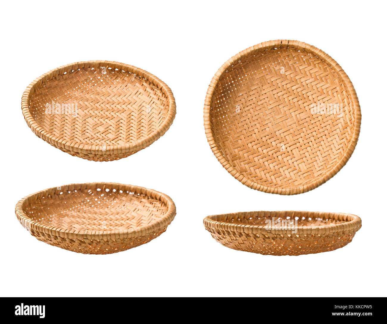 straw plate in different projections on a white background Stock Photo ...