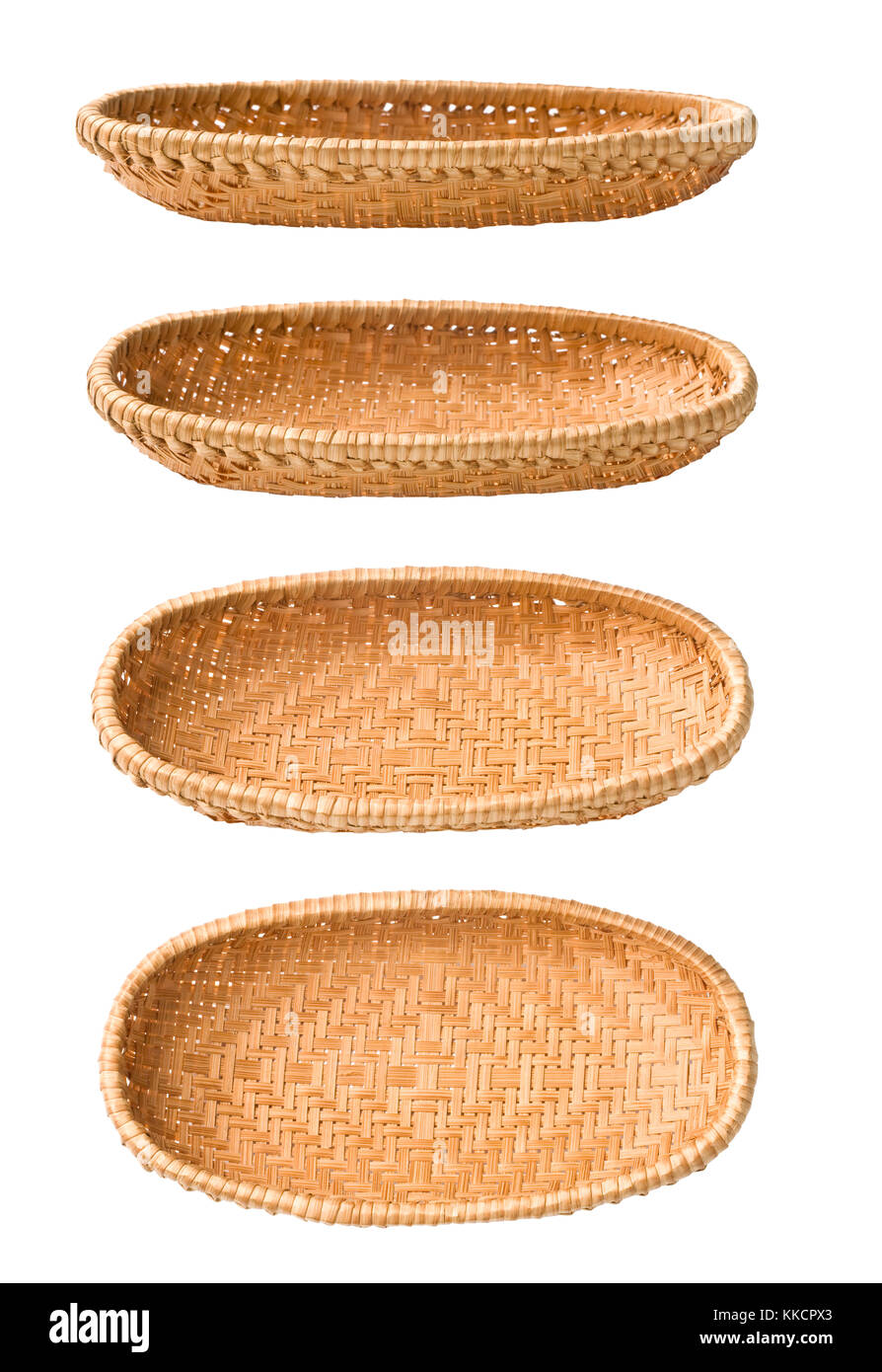 straw plate in different projections on a white background Stock Photo ...