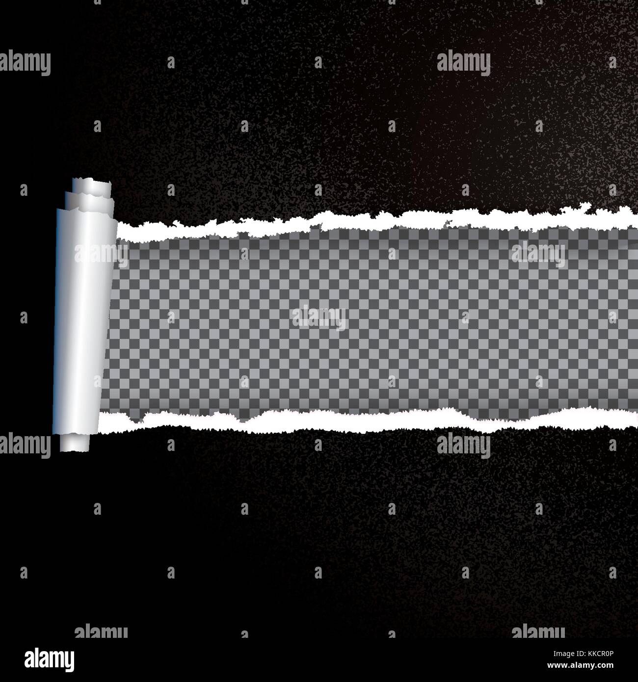 Realistic Black Torn Open Paper with Copy Space. Vector Illustration ...