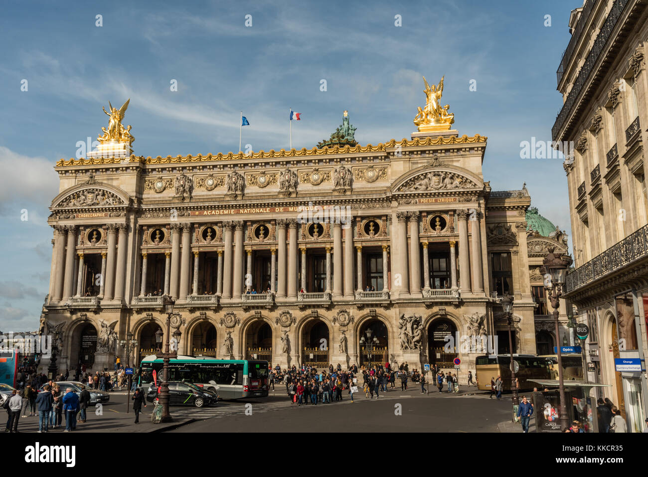Exterior of the Palais Garnier, opera house of Paris, in late October ...