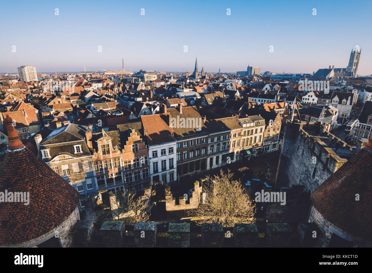 Ghent City Panoramic View Stock Photo - Alamy