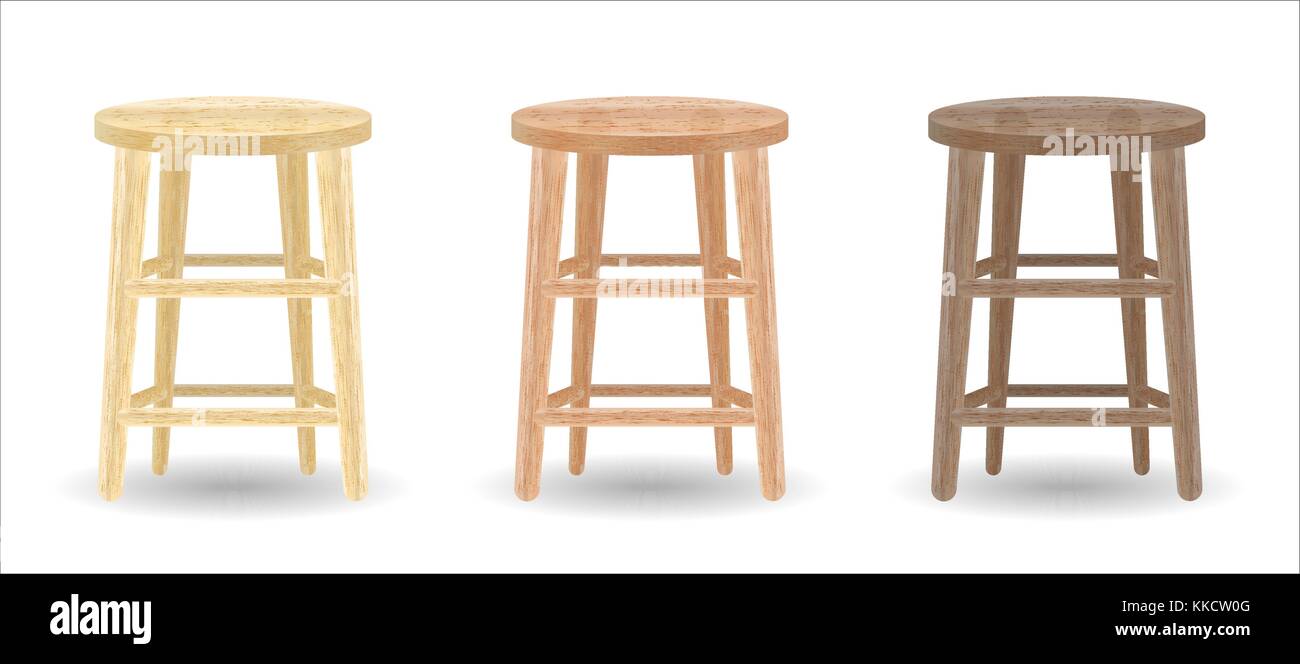 real wood round chair set on white background Stock Vector Image & Art ...
