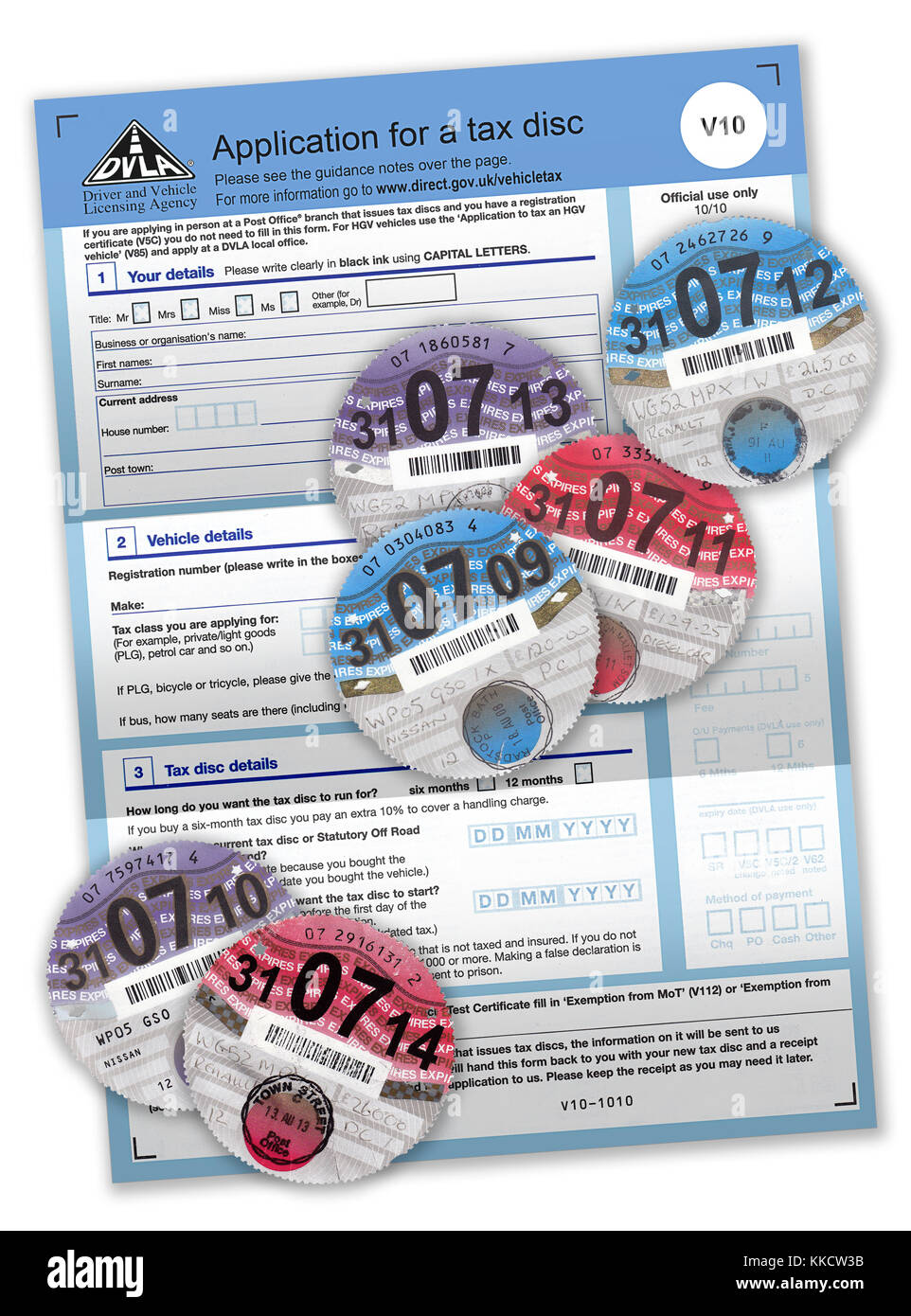 Road Tax Discs Stock Photo - Alamy