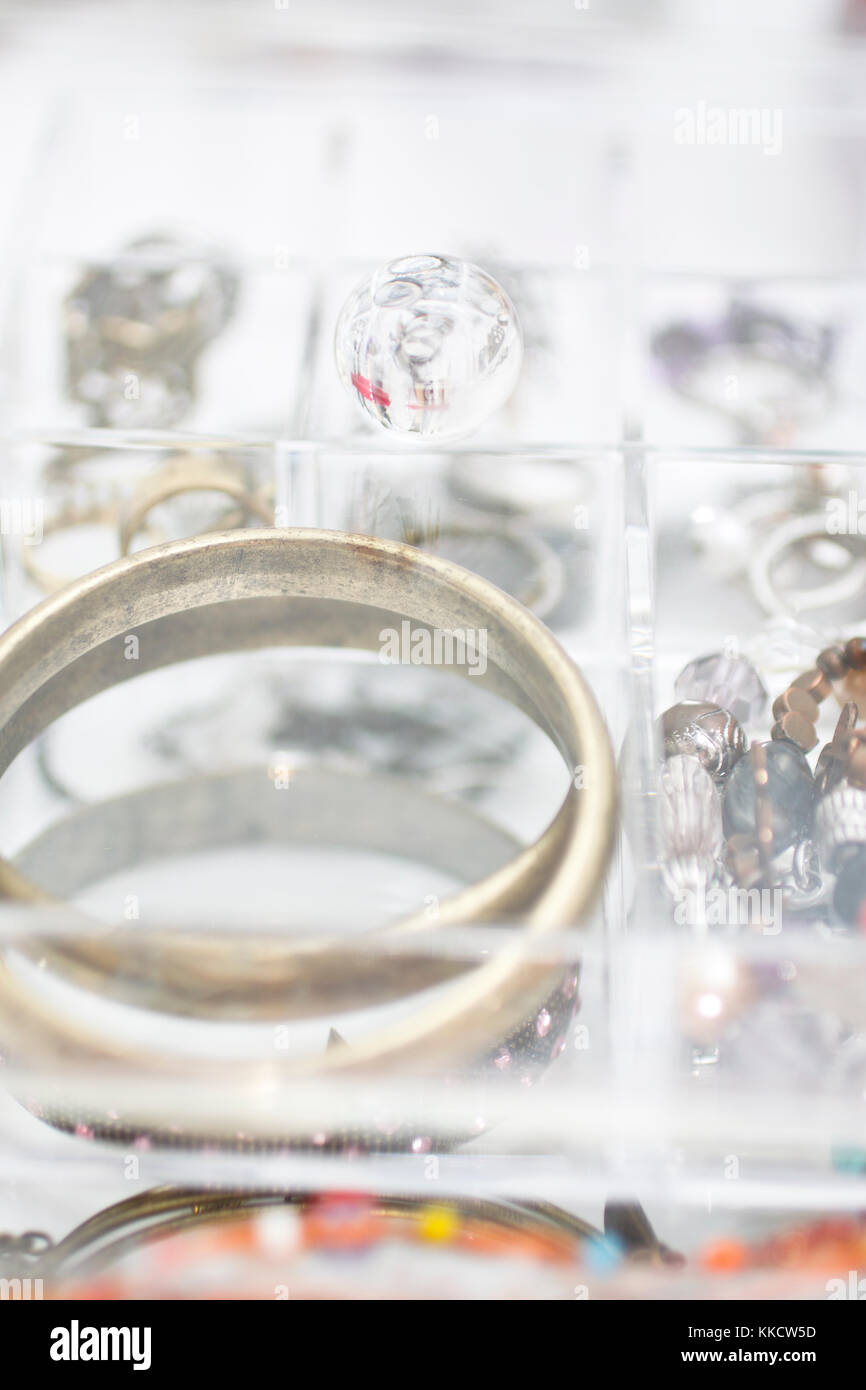 Acrylic clear box for jewels. DOF Stock Photo - Alamy