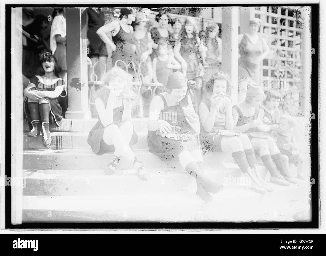 Pie eating contest, Bathing Beach-7-31-21 Stock Photo - Alamy