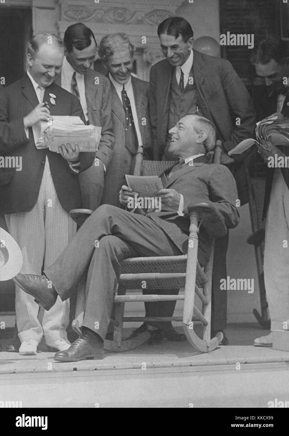 Woodrow Wilson with Reporters, 1912 Stock Photo - Alamy