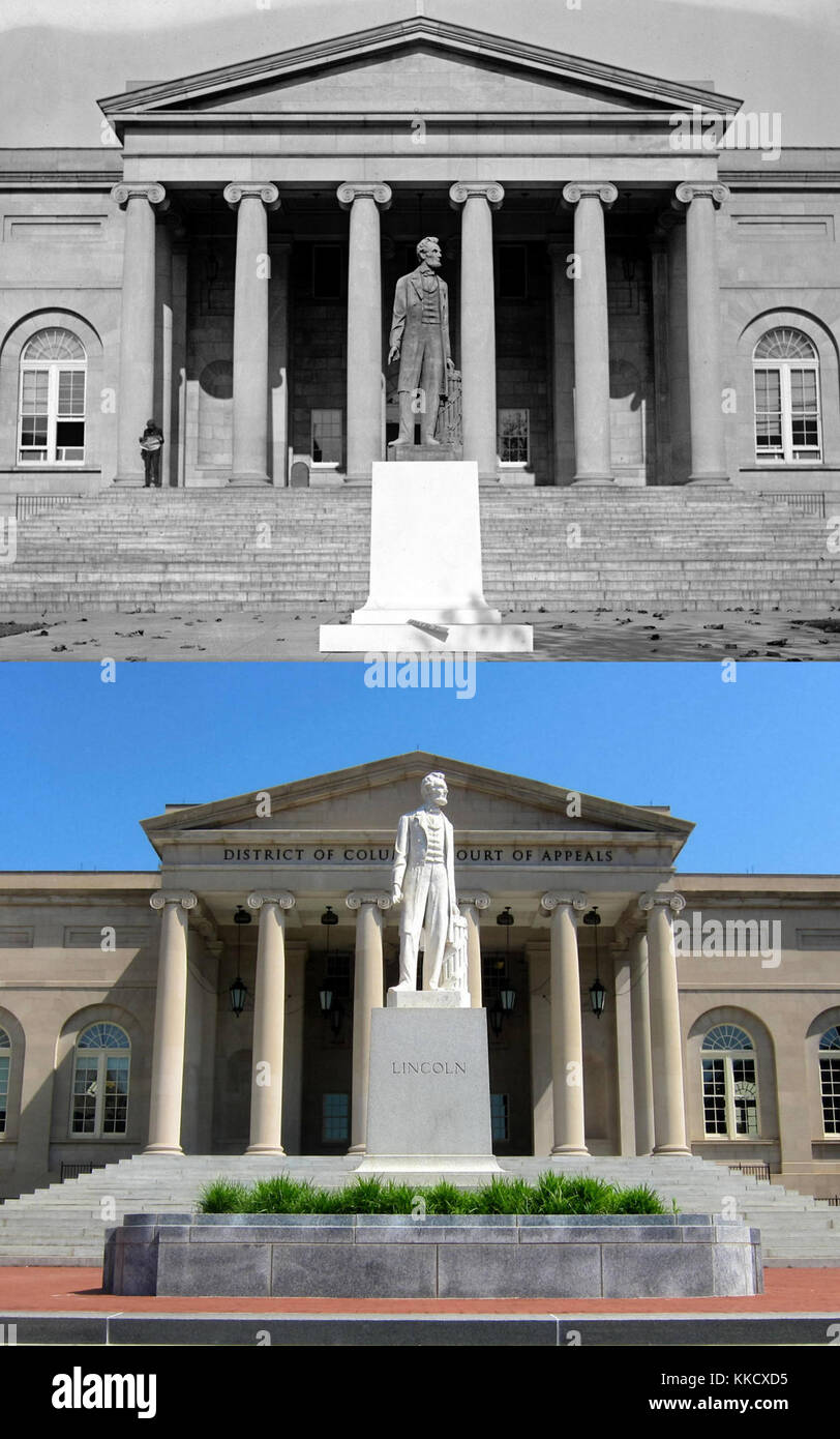 Lincoln statue then and now Stock Photo - Alamy