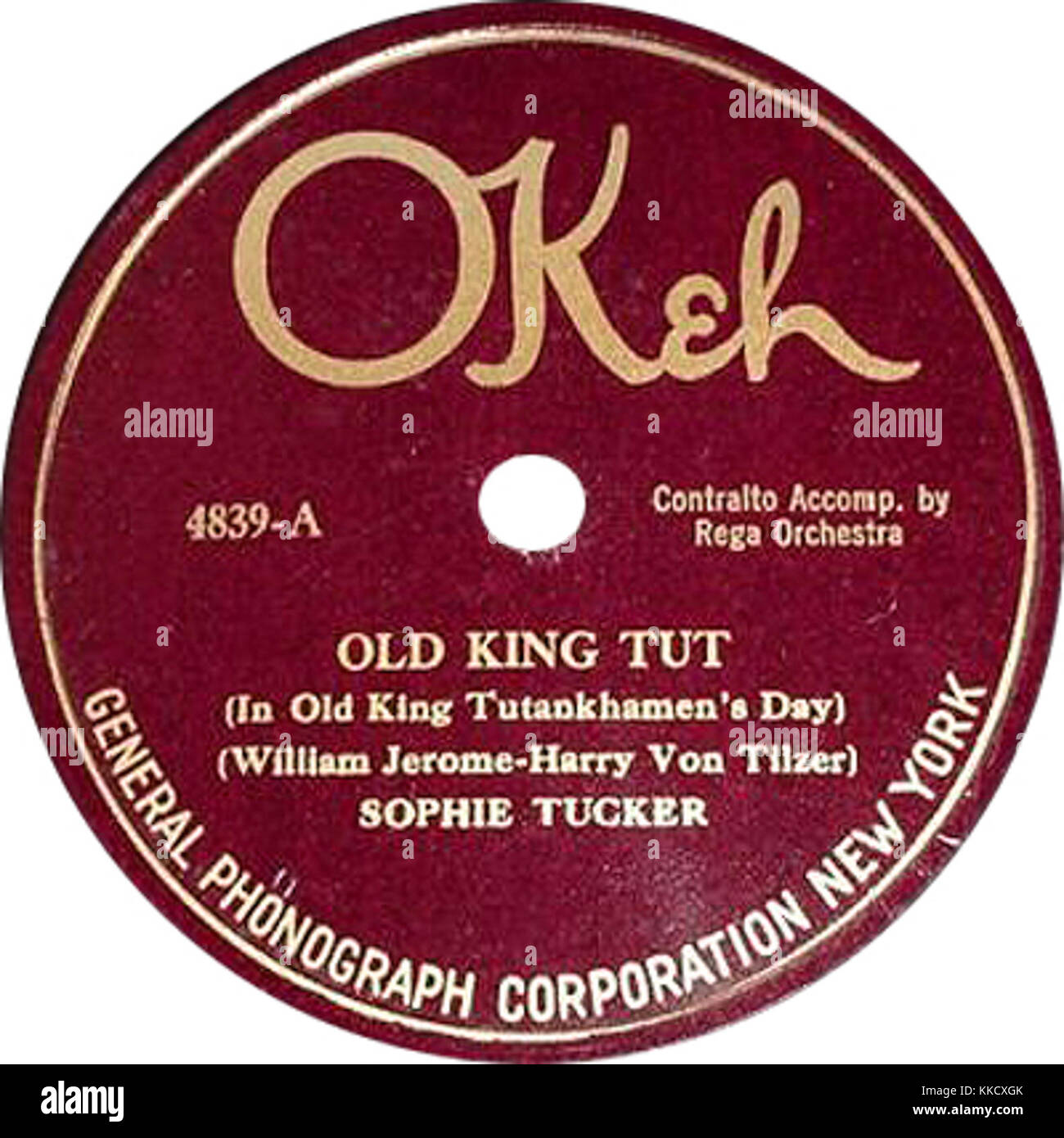 Sophie Tucker Old King Tut Okeh label Stock Photo - Alamy