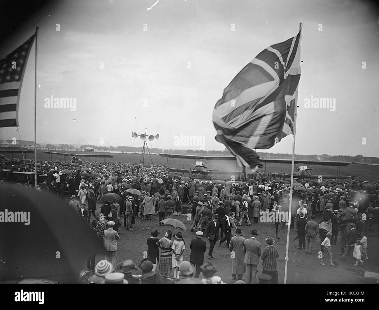 Arrival of round the world flyers Stock Photo - Alamy